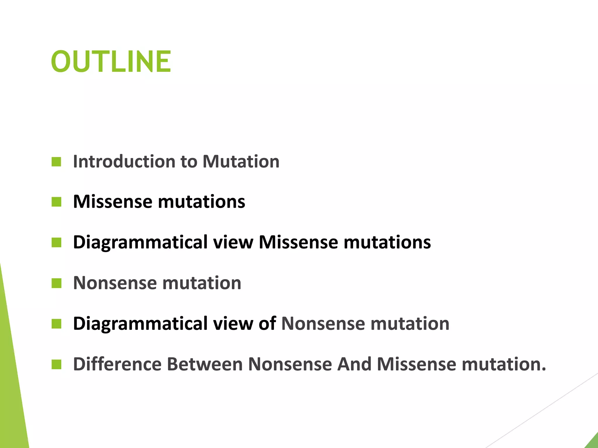 Missense mutation and non-sense mutation (molecular biology) | PPTX