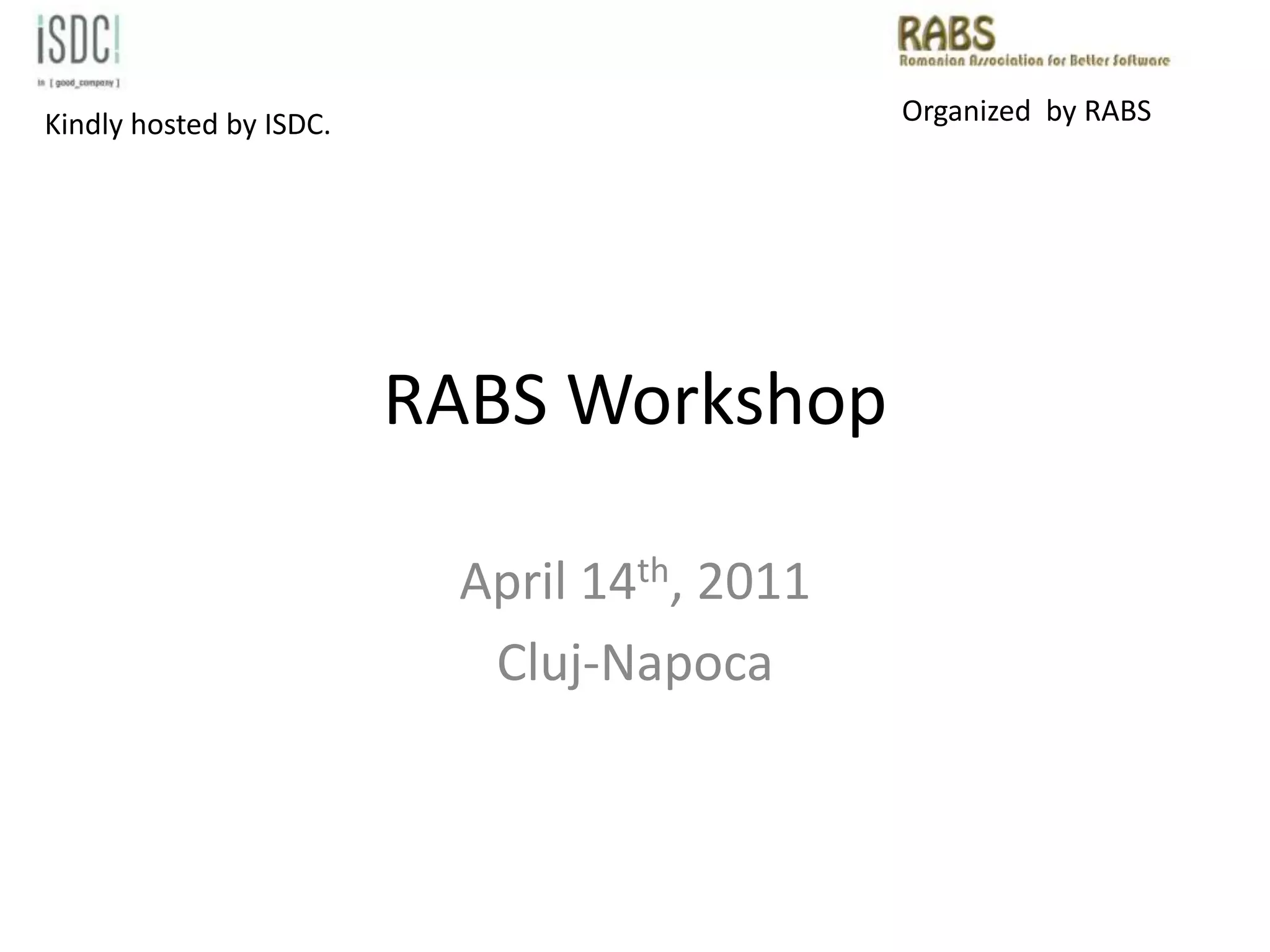 RABS 2011 April Workshop | PPT