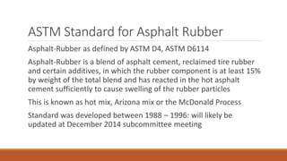 The ASTM Standards for Scrap Tire-Derived Materials | PPTX