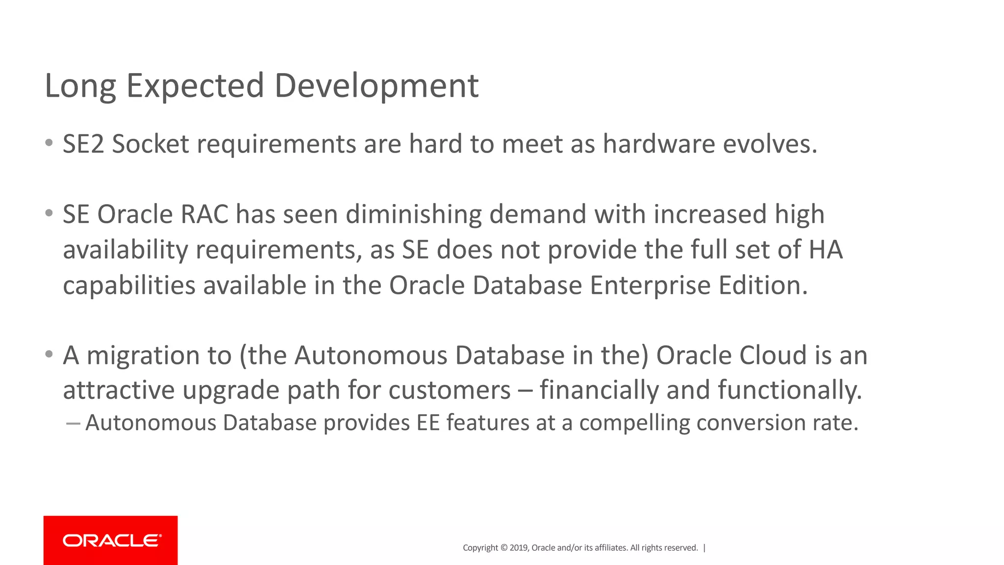 Oracle RAC 19c with Standard Edition (SE) 2 - Support Update | PPT