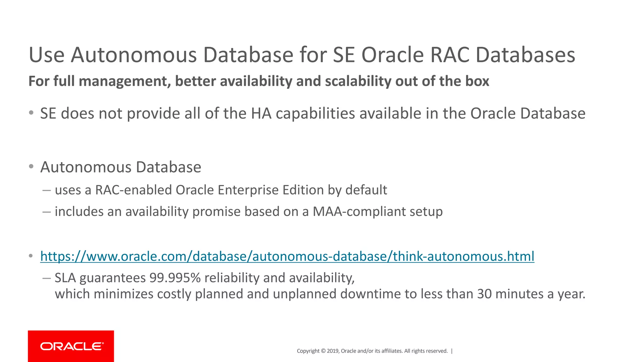 Oracle RAC 19c with Standard Edition (SE) 2 - Support Update | PDF