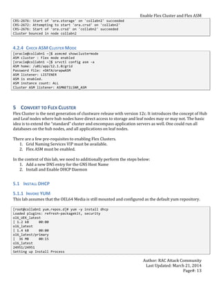 RACATTACK Lab Handbook - Enable Flex Cluster and Flex ASM | PDF