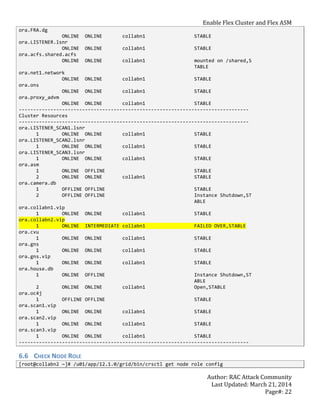 RACATTACK Lab Handbook - Enable Flex Cluster and Flex ASM | PDF