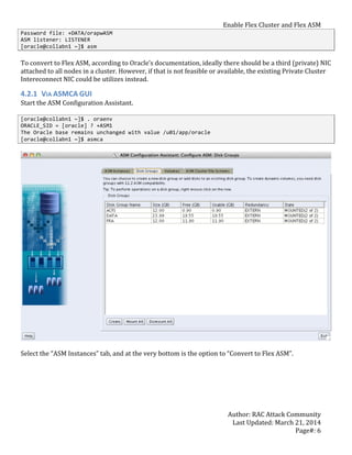 RACATTACK Lab Handbook - Enable Flex Cluster and Flex ASM | PDF