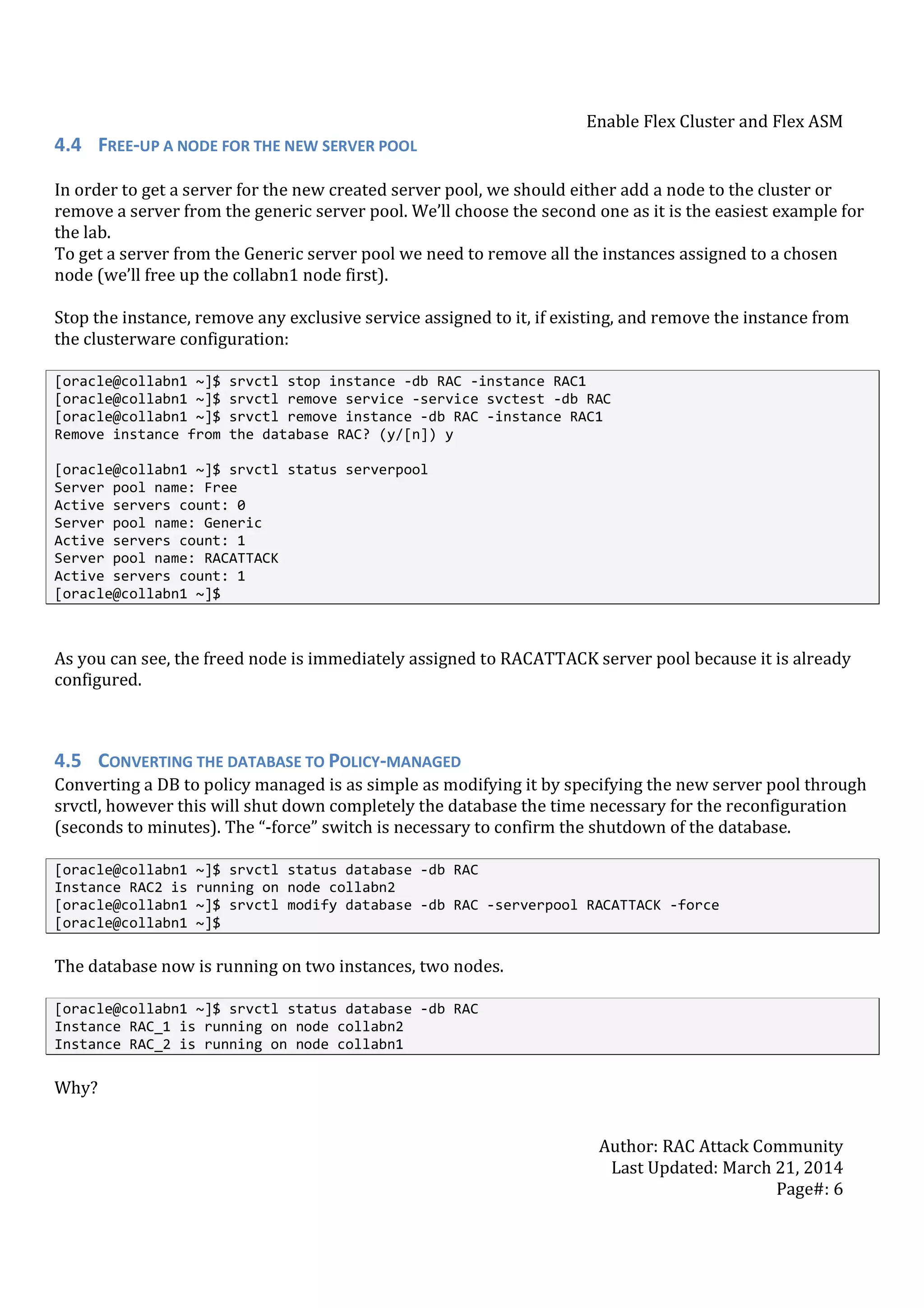 Racattack 12c Advanced Lab Server Pools And Policy Managed Databases Pdf 