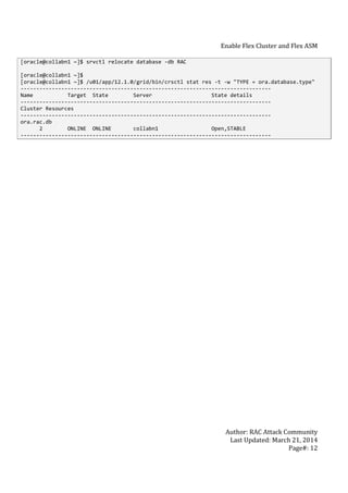 RACAttack 12c Advanced Lab: Server Pools and Policy-managed databases | PDF