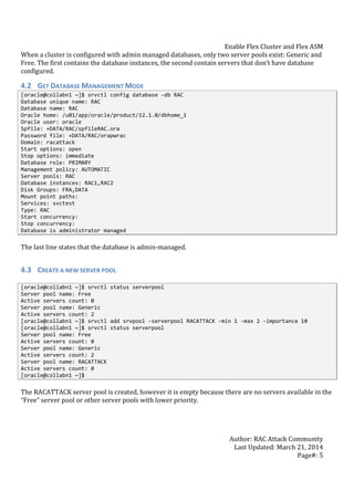 RACAttack 12c Advanced Lab: Server Pools and Policy-managed databases | PDF | Databases ...