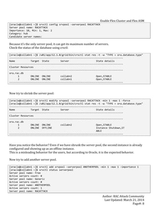 RACAttack 12c Advanced Lab: Server Pools and Policy-managed databases | PDF
