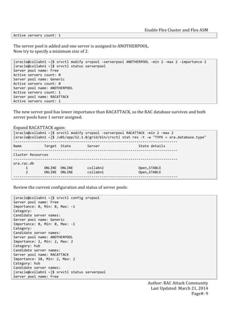 RACAttack 12c Advanced Lab: Server Pools and Policy-managed databases | PDF