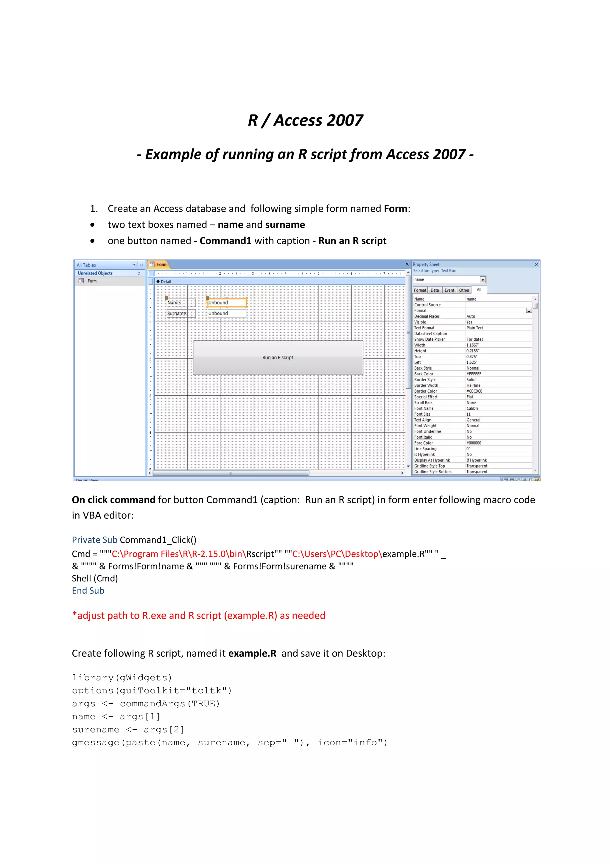 R and Access 2007 | PDF | Programming Languages | Computing