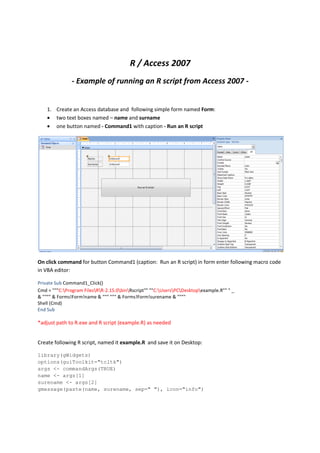 R and Access 2007 | PDF | Programming Languages | Computing