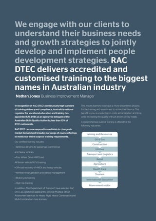 RAC DTEC Brochure 2016 | PDF