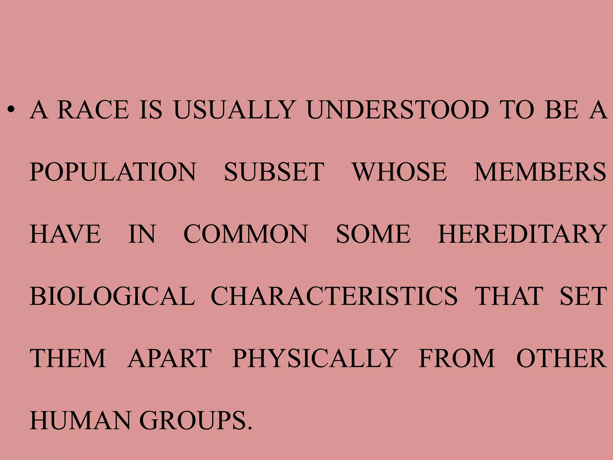 Concept of Human Race and Identifying Characters | PPTX