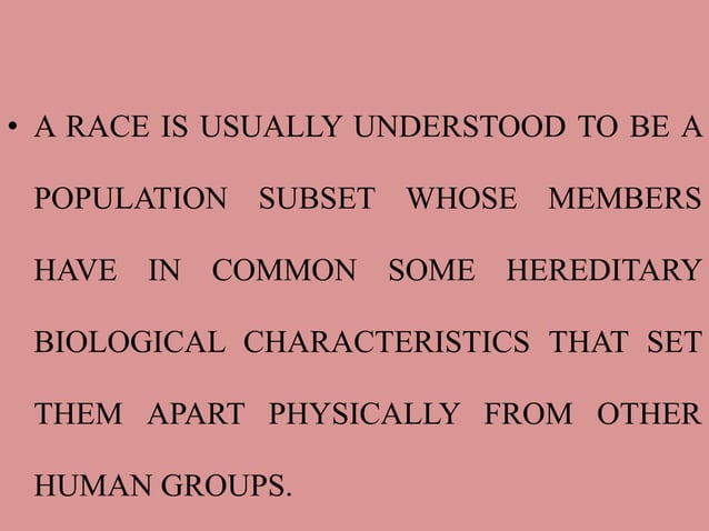 Concept of Human Race and Identifying Characters | PPTX | Geography ...