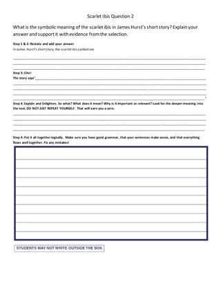 Race scarlet ibis graphic organizer | PDF