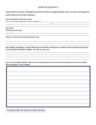 Race scarlet ibis graphic organizer | DOCX
