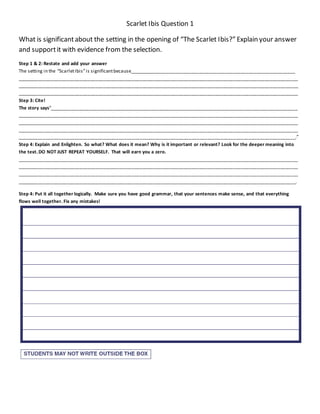 Race scarlet ibis graphic organizer | PDF