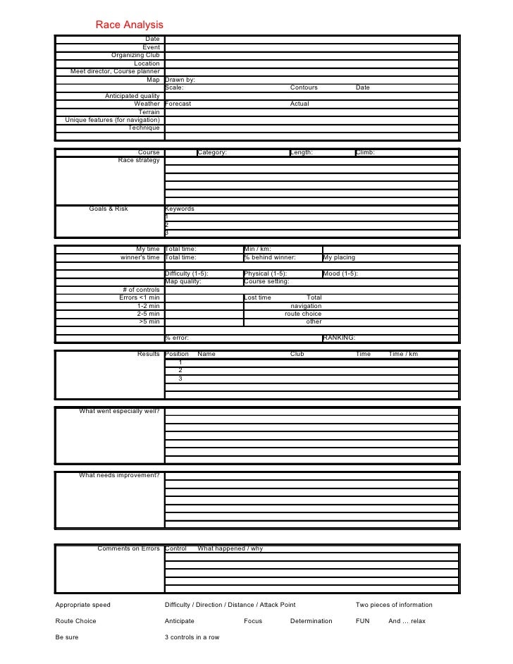 Race Analysis Form