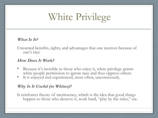 Race and white privilege | PPT