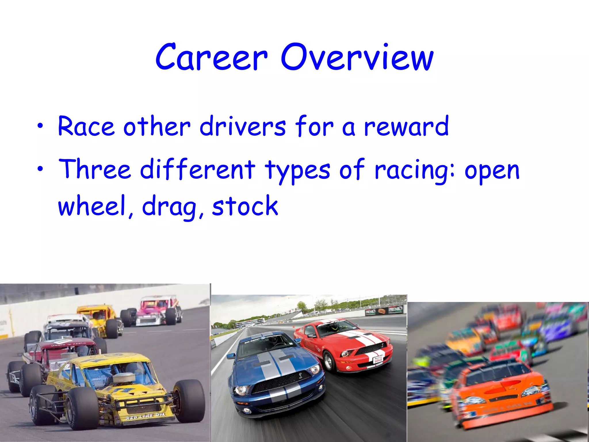 Race car driving powerpoint for miss hipp's reading class | PPT
