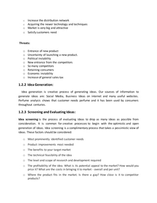 New product development report Marketing (perfume) | DOCX