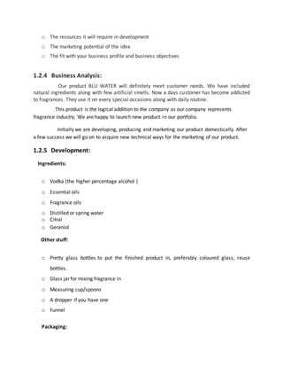 New product development report Marketing (perfume) | DOCX