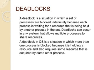 RACE CONDITION, DEADLCKS AND SEMAPHORE PRESENTATION | PPTX
