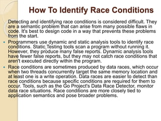 RACE CONDITION, DEADLCKS AND SEMAPHORE PRESENTATION | PPTX