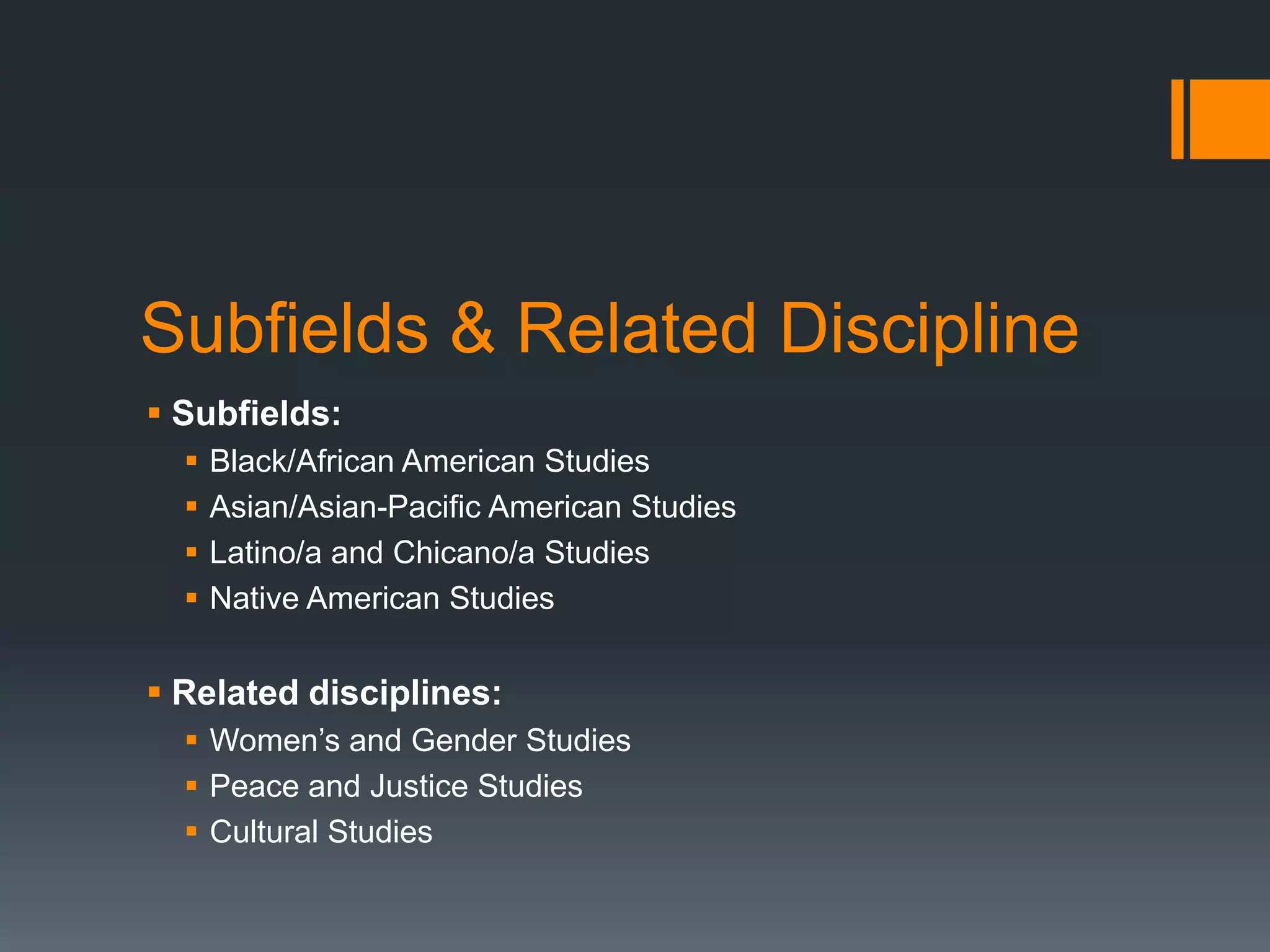 Race & ethnic studies | PPTX