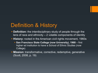 Race & ethnic studies | PPTX