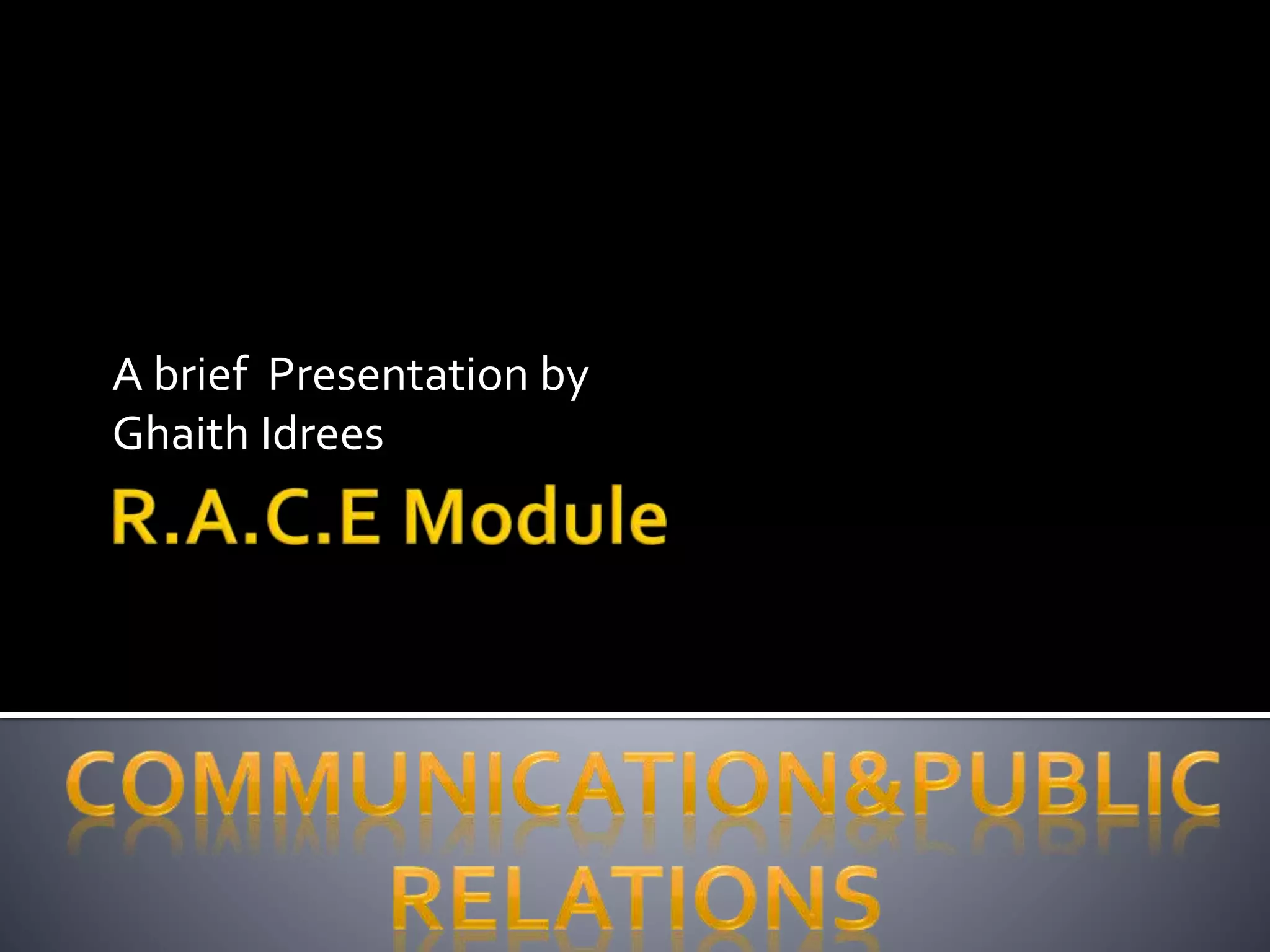 Race model public relation | PPTX