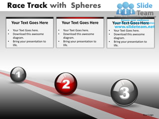 Race track with spheres powerpoint presentation slides db ppt templates ...