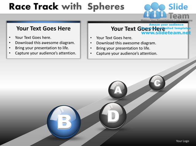 Race track with spheres powerpoint presentation slides db ppt templates ...