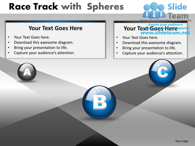 Race track with spheres powerpoint presentation slides db ppt templates ...