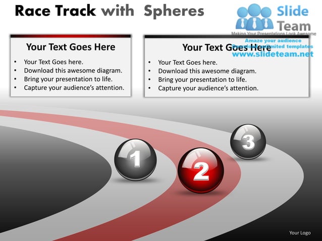 Race track with spheres powerpoint presentation slides db ppt templates ...
