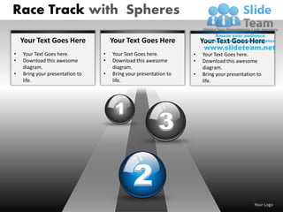 Race track with spheres powerpoint presentation slides db ppt templates ...