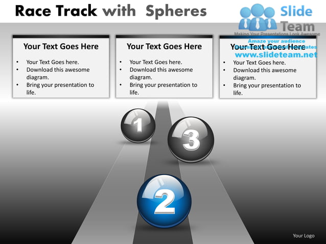 Race track with spheres powerpoint presentation slides db ppt templates ...