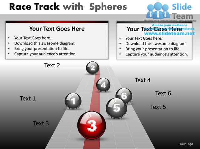 Race track with spheres powerpoint presentation slides db ppt templates ...