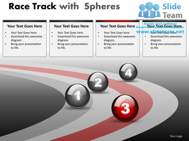 Race track with spheres powerpoint presentation slides db ppt templates ...