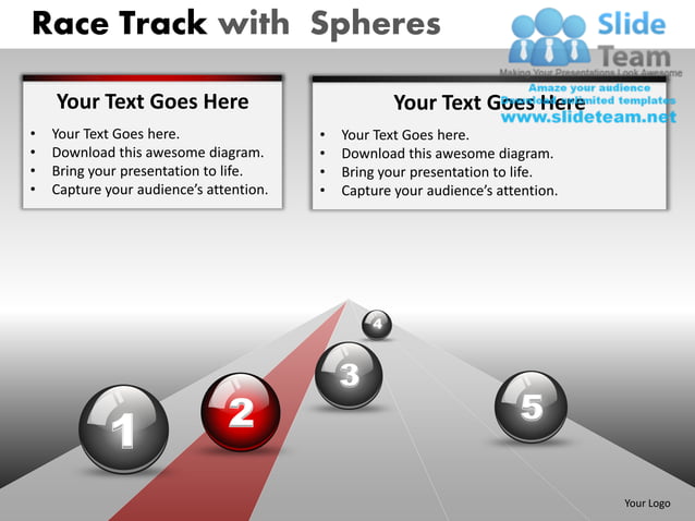 Race track with spheres powerpoint presentation slides db ppt templates ...