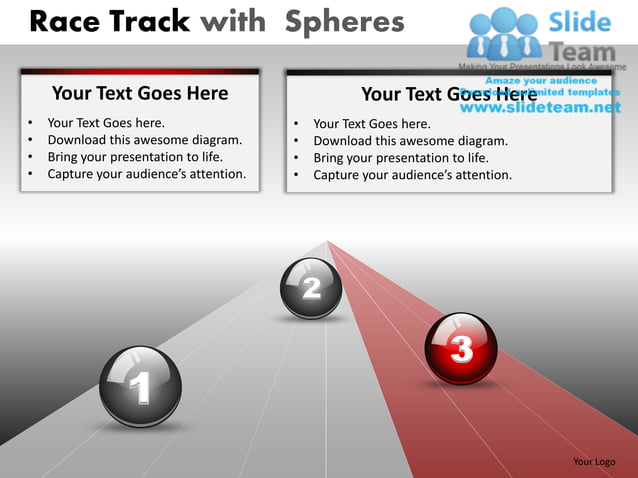Race track with spheres powerpoint presentation slides db ppt templates ...