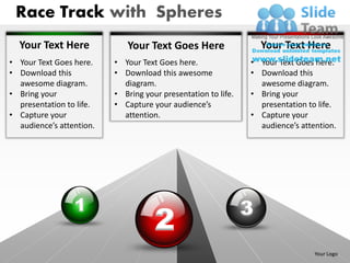 Race track with spheres powerpoint presentation slides ppt templates | PDF