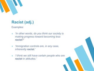 Race/ Racism/ Racial Vocabulary for ESL | PPTX