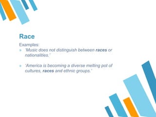 Race/ Racism/ Racial Vocabulary for ESL | PPTX