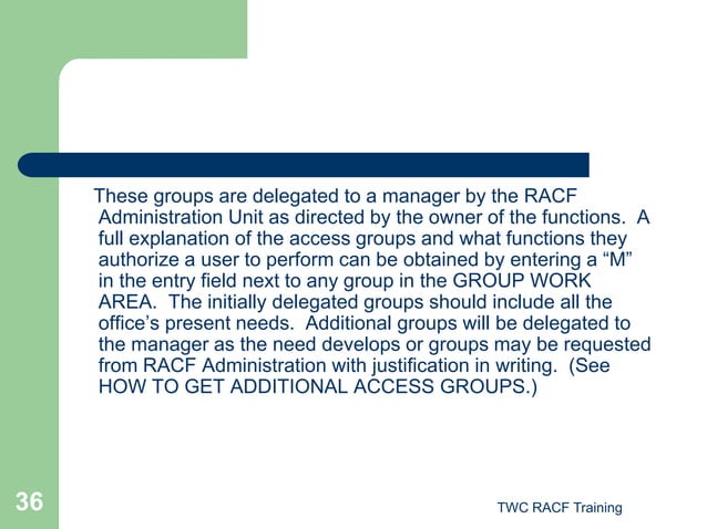 RACF Managers Operating Standards_Procedures.ppt