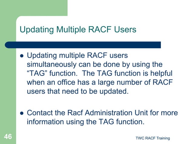 RACF Managers Operating Standards_Procedures.ppt