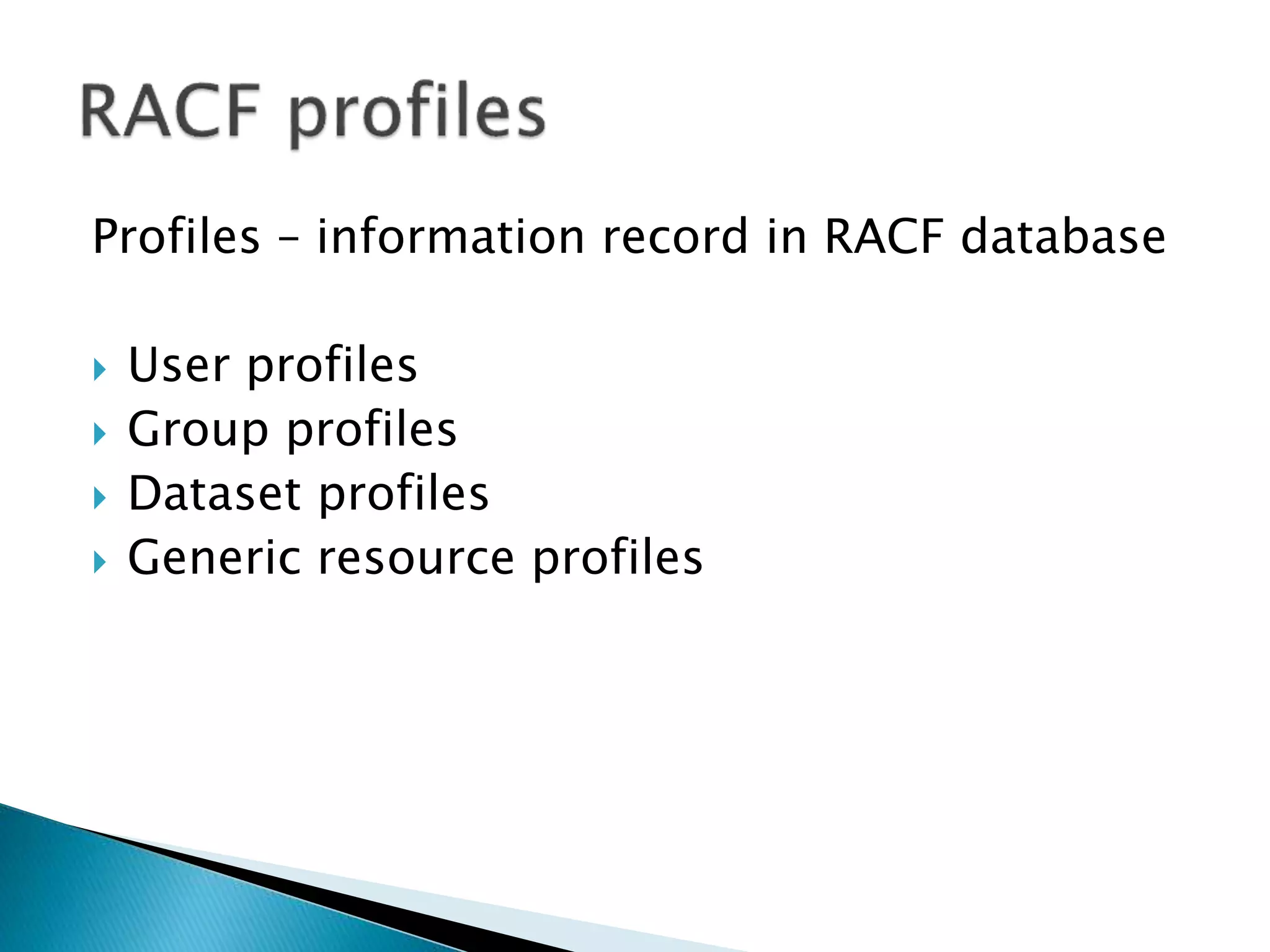 Resource Access Control Facility (RACF) in Mainframes | PPTX