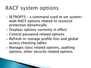 Resource Access Control Facility (RACF) in Mainframes | PPTX