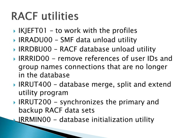 Resource Access Control Facility (RACF) in Mainframes | PPTX