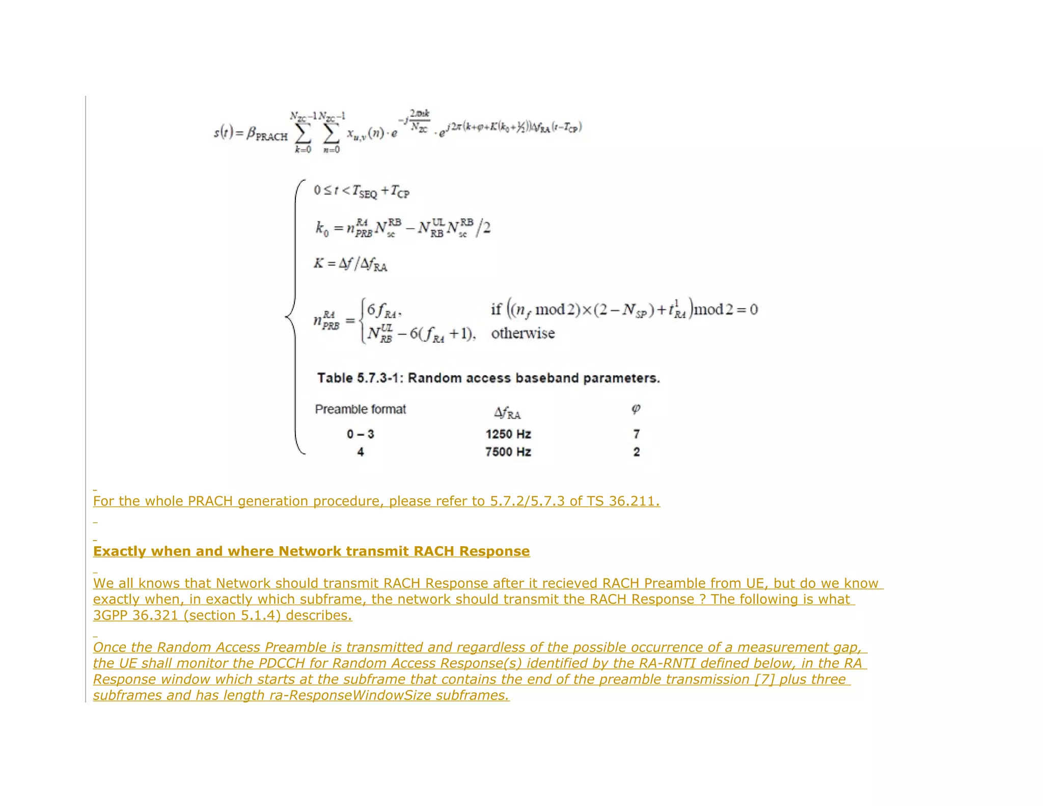 RACH procedure in LTE | DOC